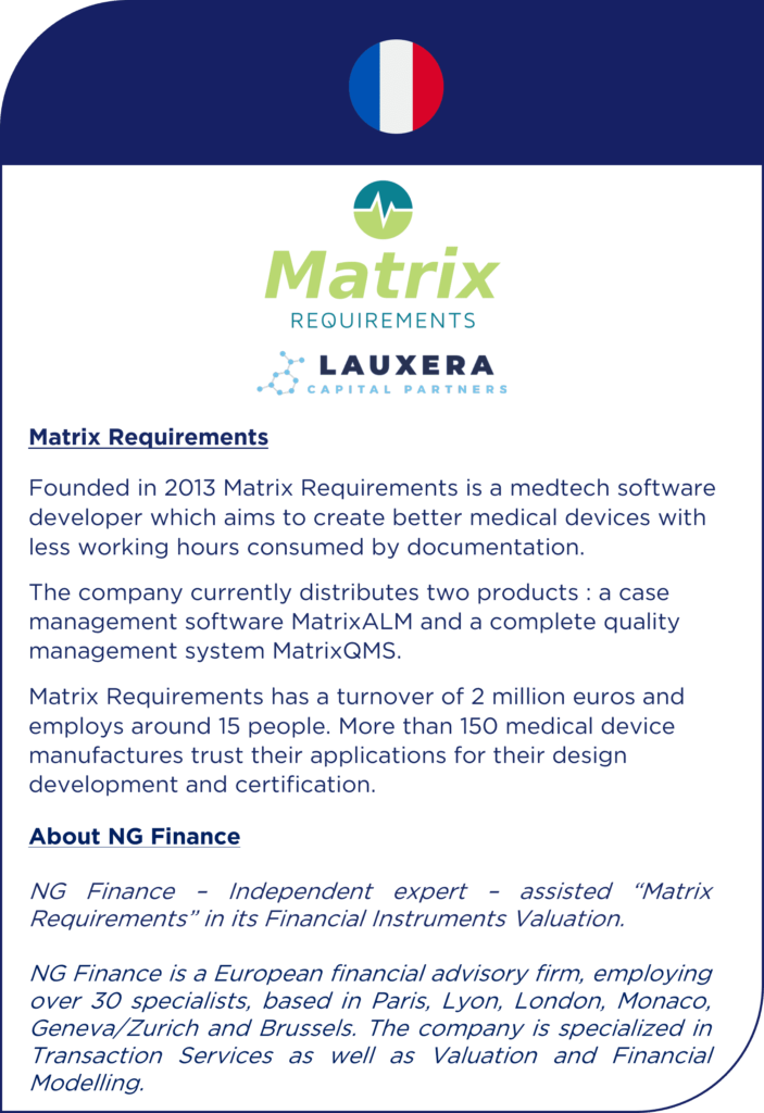 NG Finance a accompagné Matrix Requirements dans la valorisation de ses ...