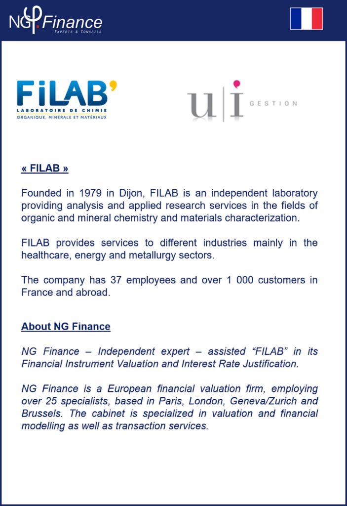 NG Finance a accompagné Filab dans sa valorisation d'instruments ...